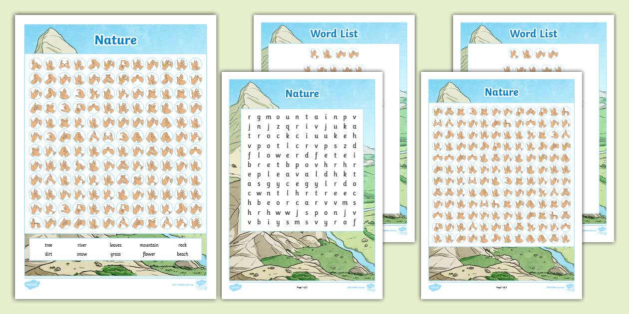 Auslan Find-a-Word Nature Activity Pack | Auslan | Twinkl