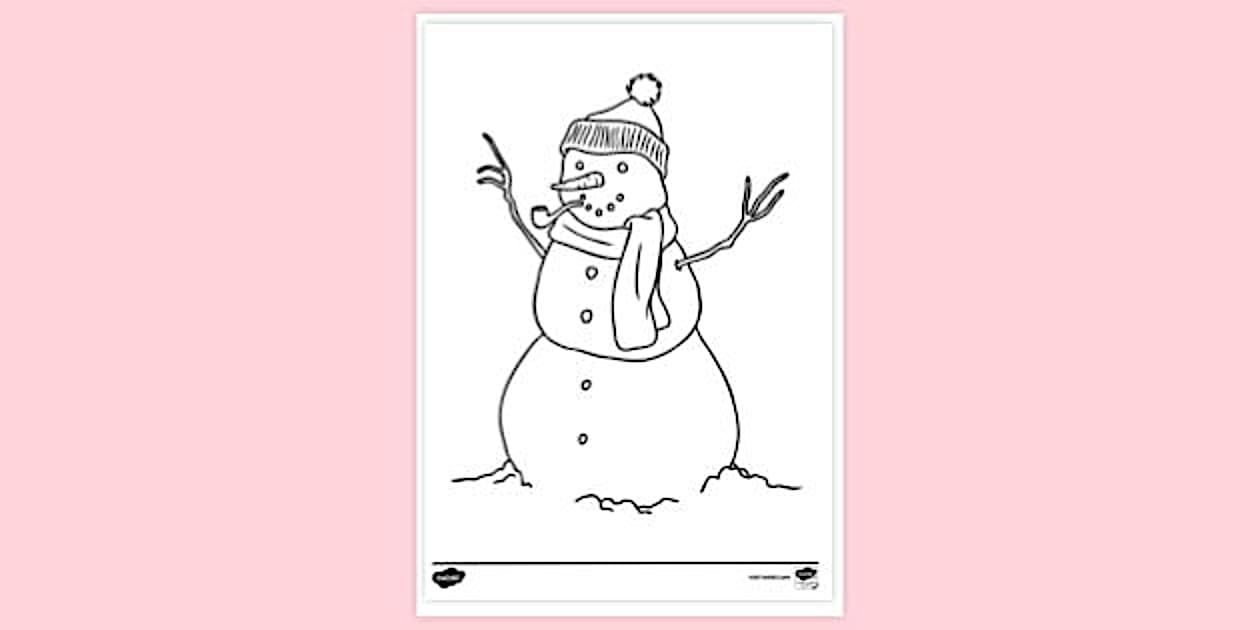 Printable Snow Colouring Page - KS1 Resource - Twinkl
