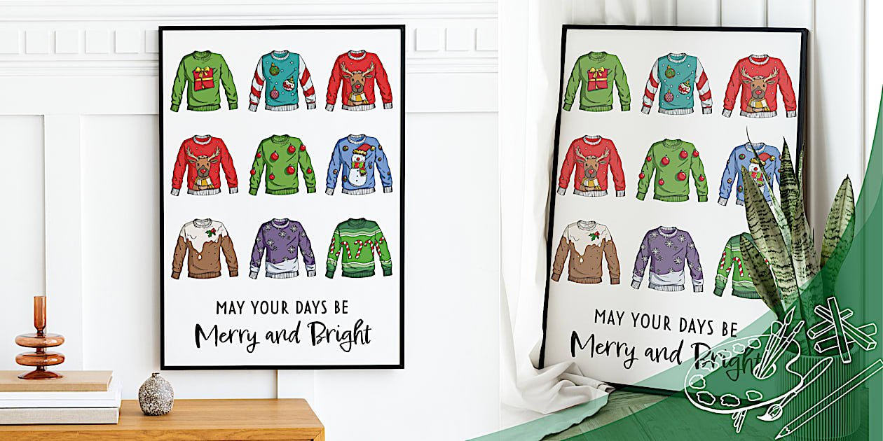 May Your Days Be Merry and Bright Christmas Jumpers Poster