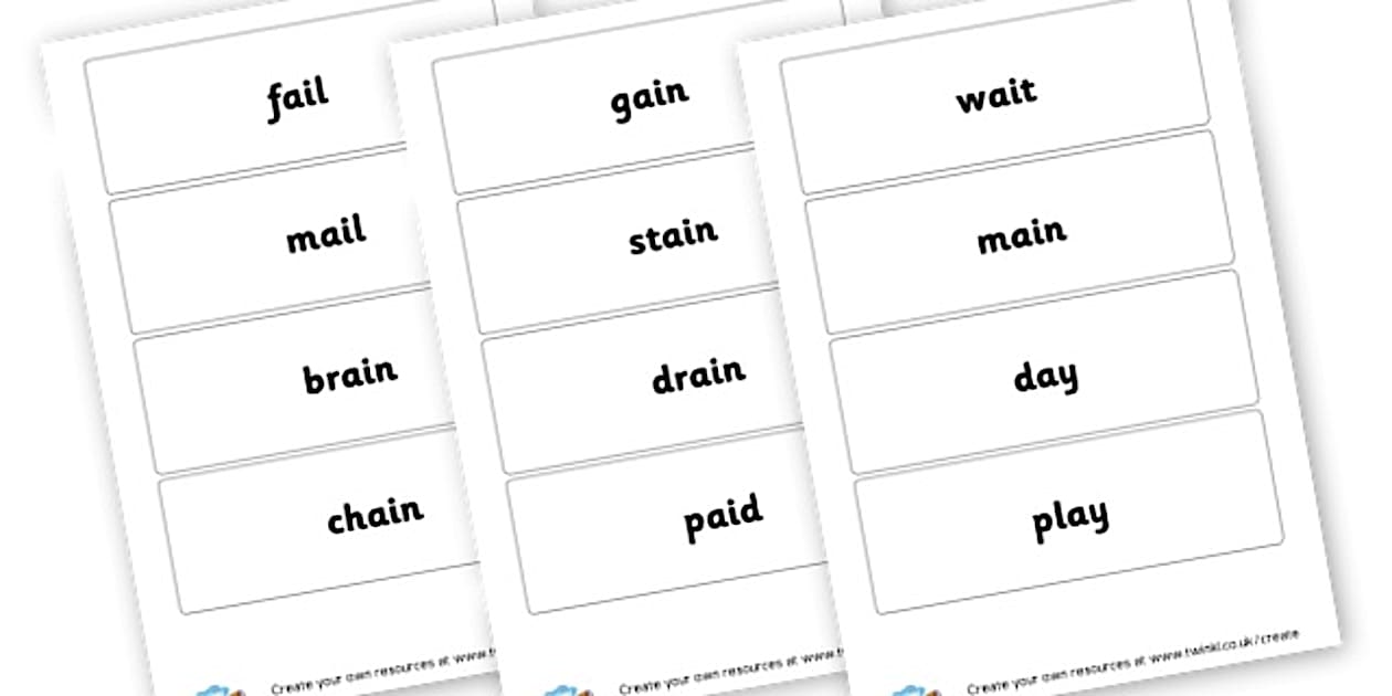 Printable 'ai' Sound Family Word Cards Pack (teacher made)