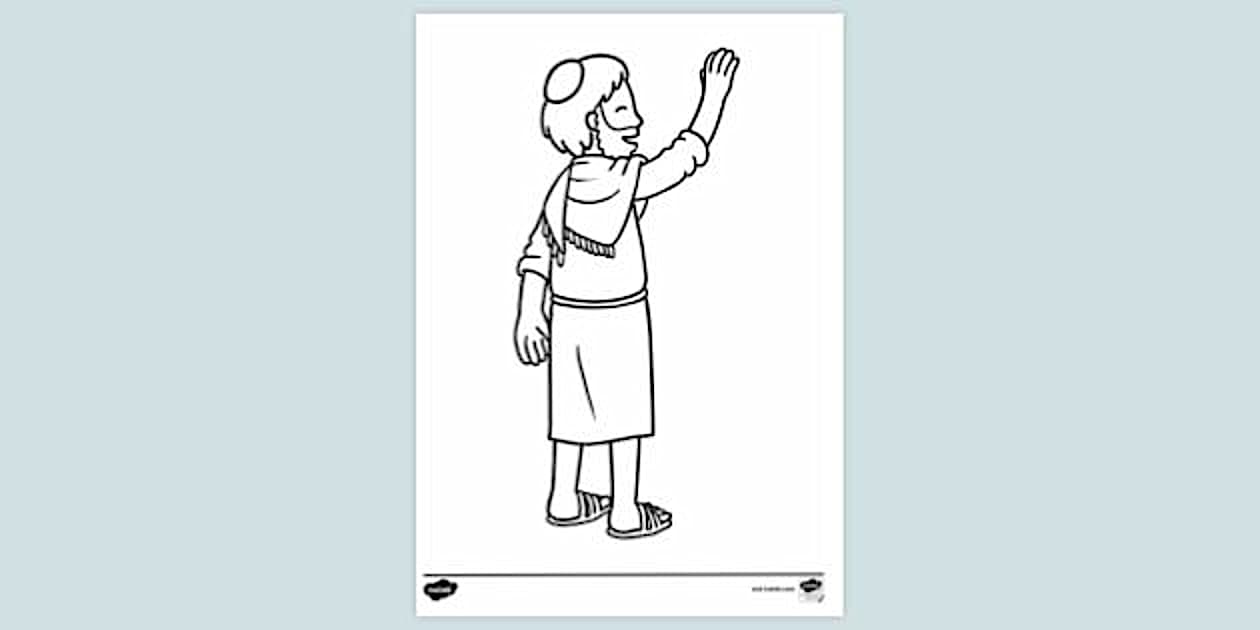 Jesus Waving Colouring Sheet | Colouring Sheets - Twinkl