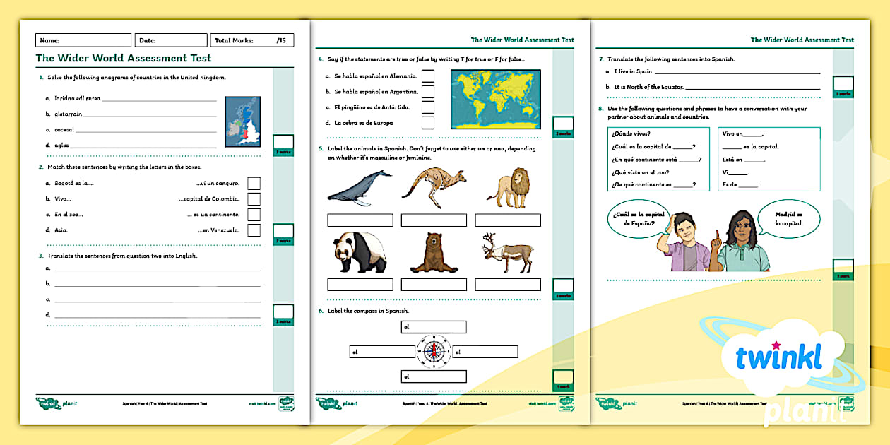 👉 Spanish: The Wider World: Year 4 Assessment Test
