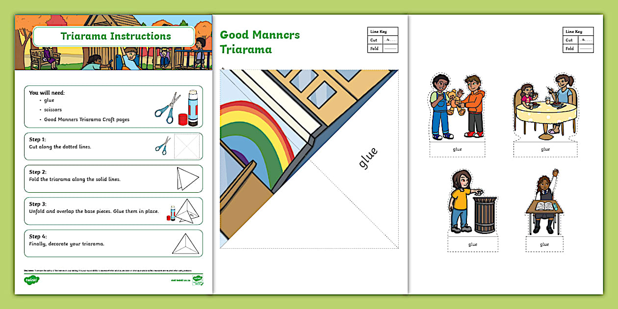 Good Manners Triarama Craft (teacher made) - Twinkl