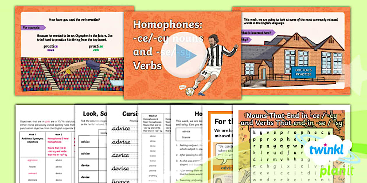 PlanIt Y6 Term 1A W2: Homophones (ce/cy nouns and se/sy verbs) Spelling ...