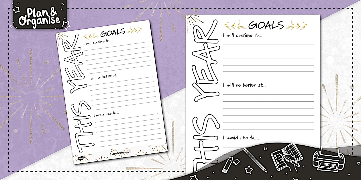 Happy New Year | My Goals (Hecho por educadores) - Twinkl