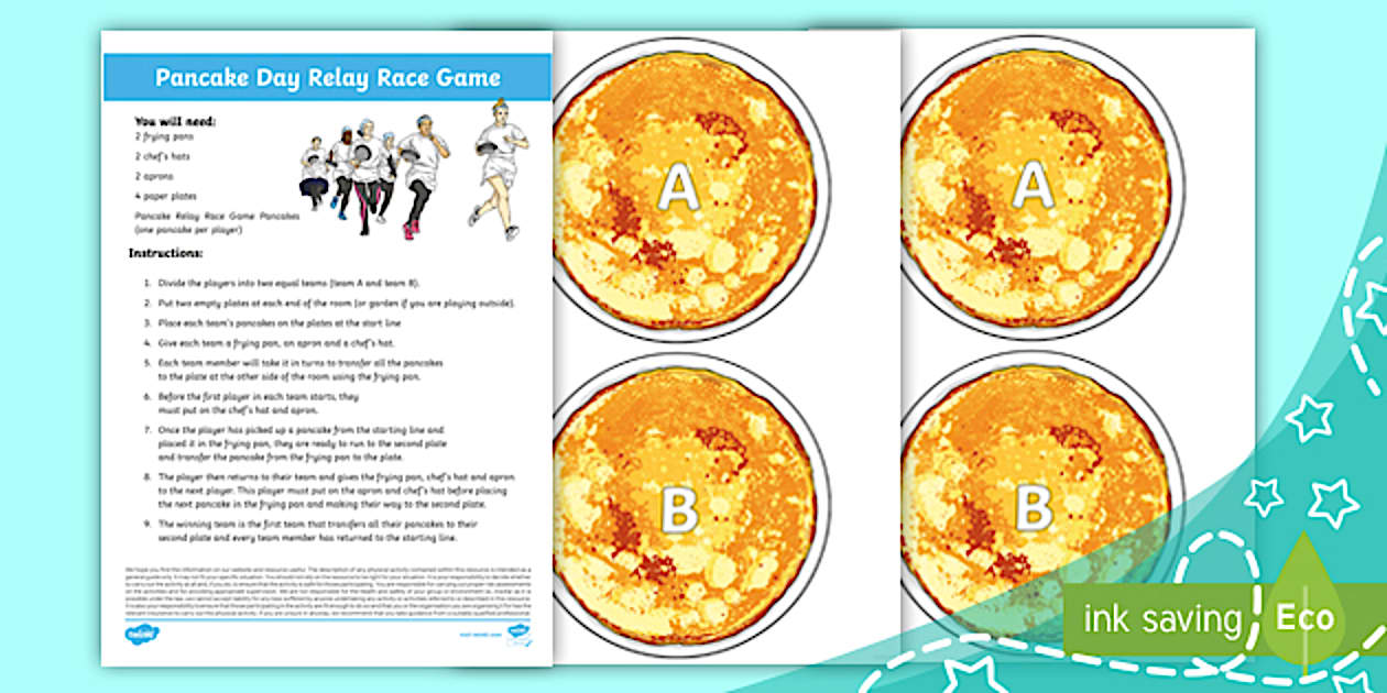 Pancake Day Relay Race Game - Parents (teacher made)