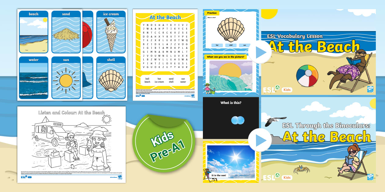ESL At the Seaside Lesson Plan (teacher made) - Twinkl