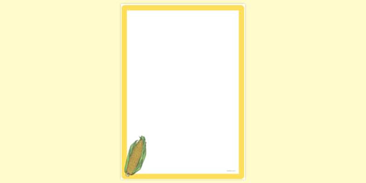 Sweetcorn Corn on the Cob Page Border | Page Borders