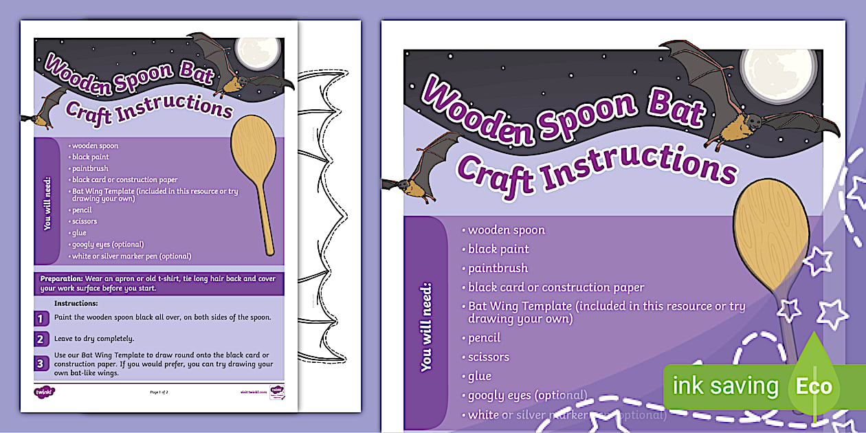 Wooden Spoon Bats (Ages 5 - 11) (Hecho por educadores)