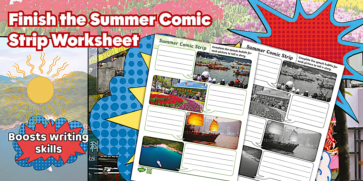 Finish the Summer Comic Strip Worksheet