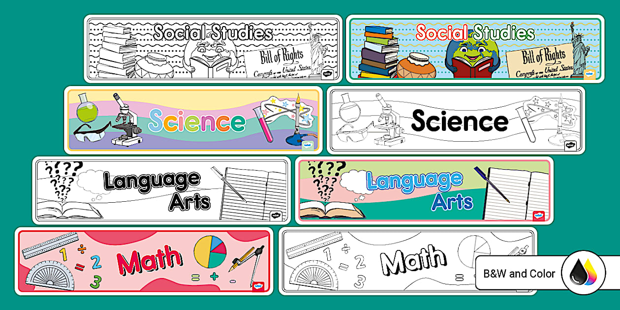 Subject Banner Pack (teacher made) - Twinkl