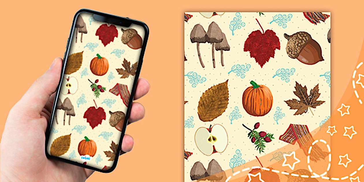 Autumn Pattern Phone Screensaver (teacher made) - Twinkl