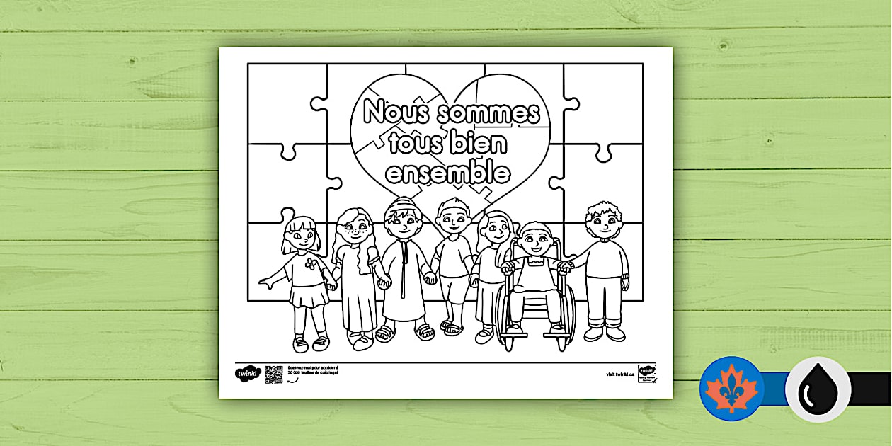 We All Fit Together Mindfulness Colouring Sheet French