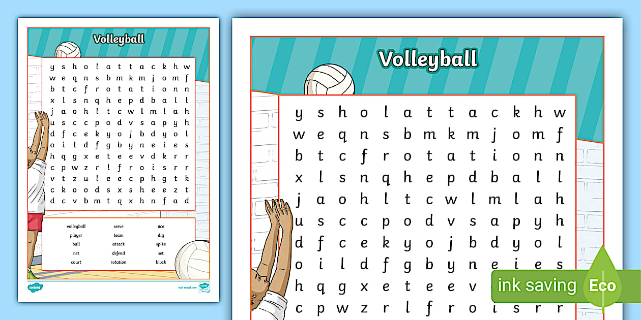 Volleyball Differentiated Word Search