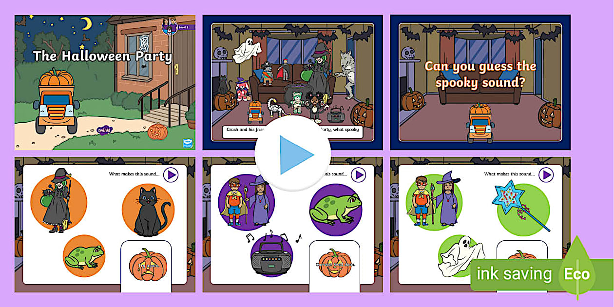 Phonics Level 1 Environmental Sounds Halloween Party PowerPoint