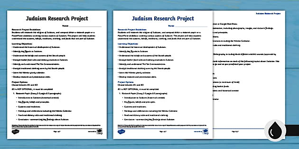 Judaism Research Project (teacher made) - Twinkl