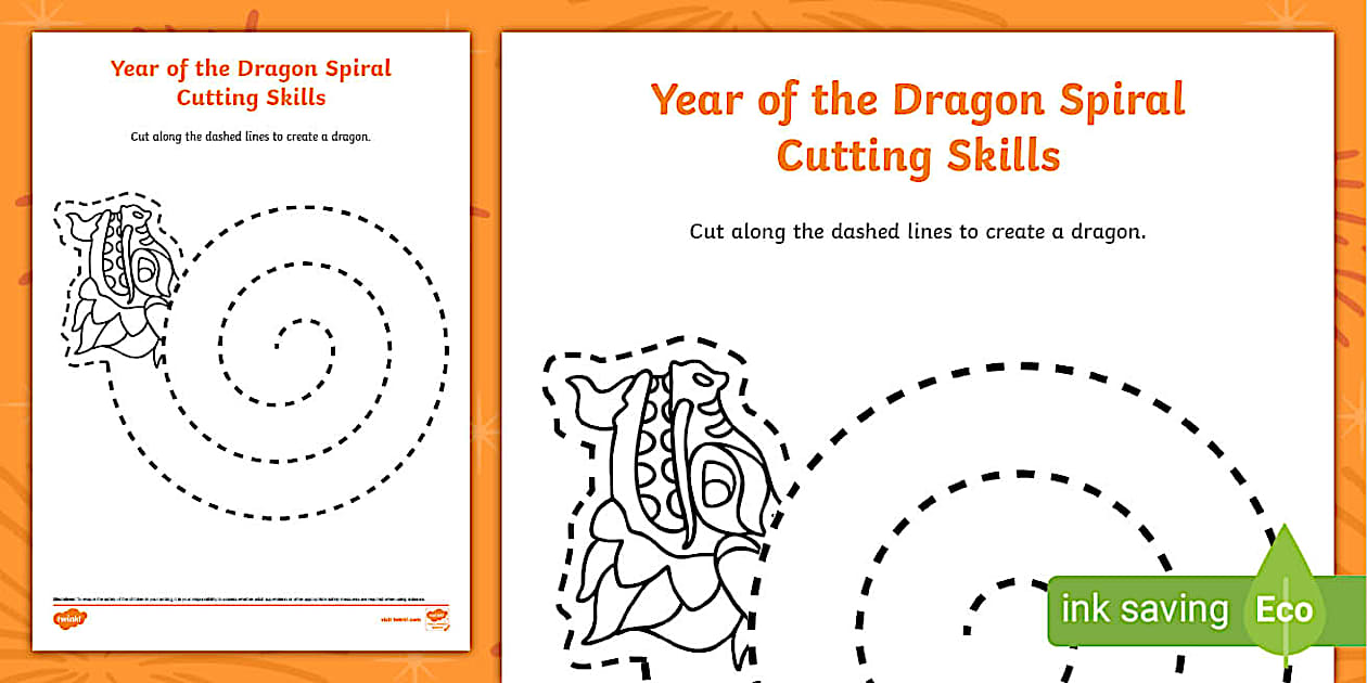 Year of the Dragon Spiral Cutting Skills Activity | Twinkl