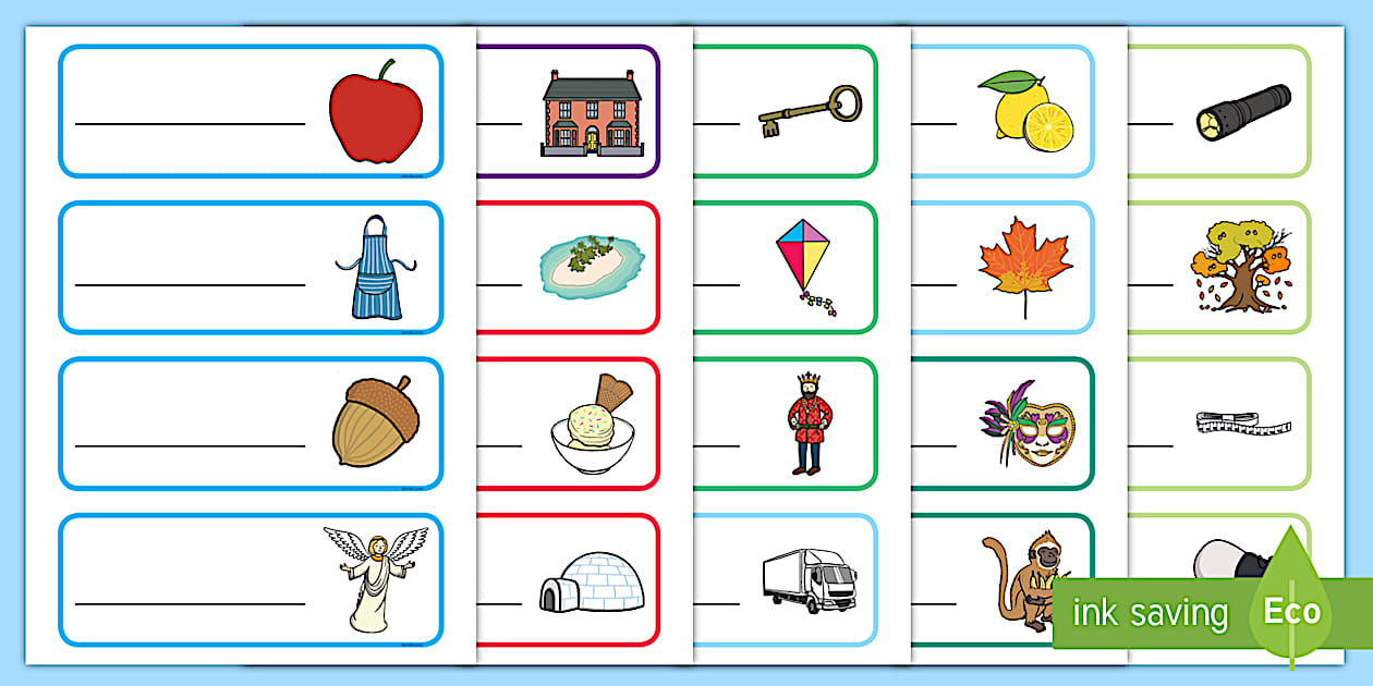 Editable Initial Sound Picture Tray Name Labels - Twinkl