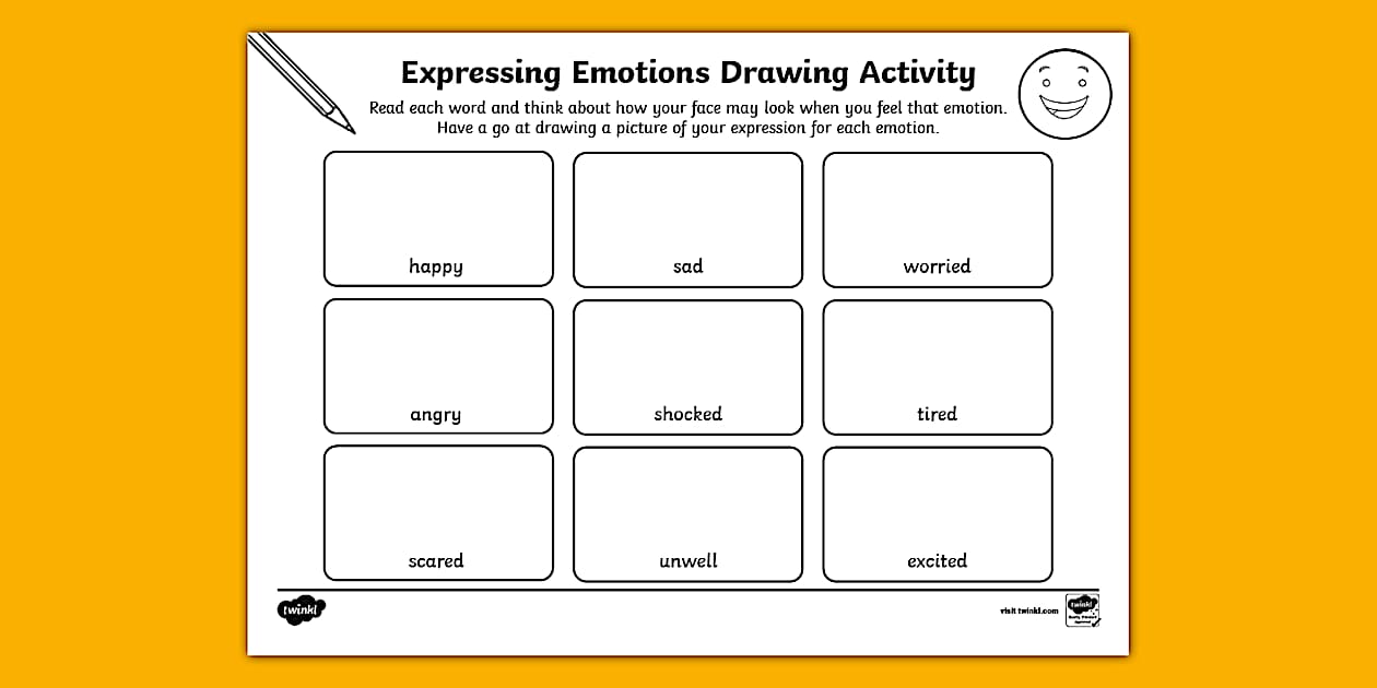 Expressing Emotions Drawing Activity (teacher made) - Twinkl