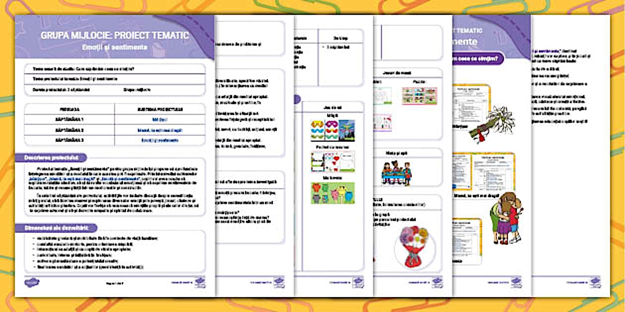 Grupa mijlocie: Emoții și sentimente – Proiect tematic