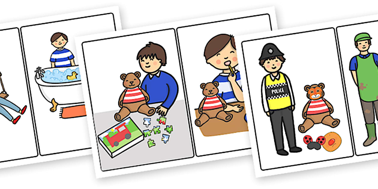 Teddy Adventures Pictures Story Caption (teacher made)