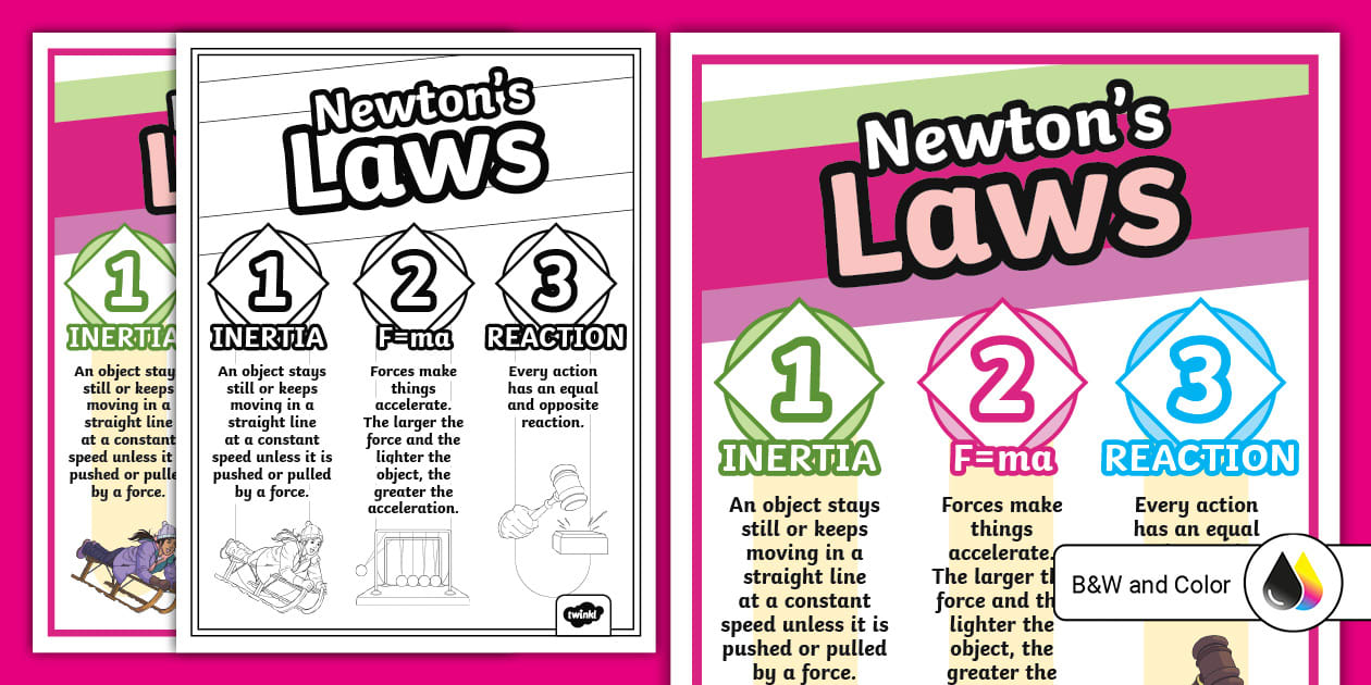 Newton's Laws of Motion Informational Poster (teacher made)