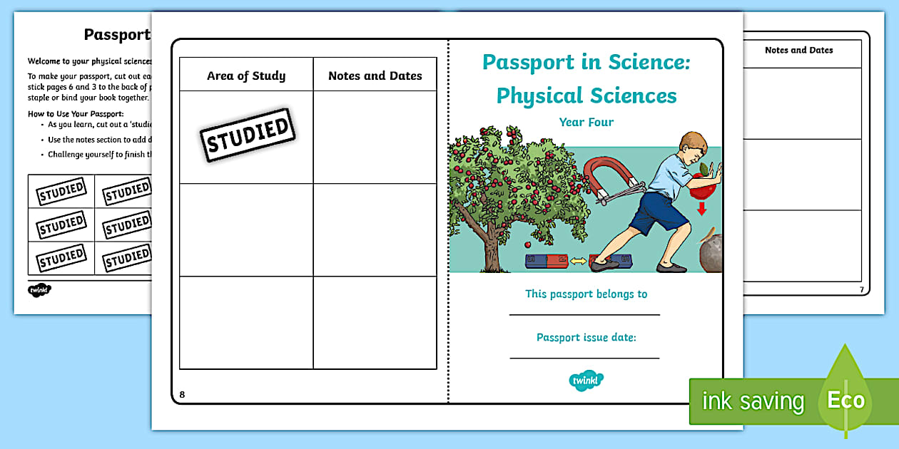 SA Year 4 Physical Sciences Passport Booklet (teacher made)