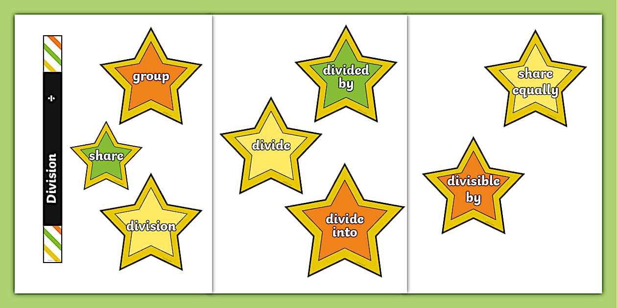 Maths Magician 4 Operations Vocabulary Division Cut Outs - divide