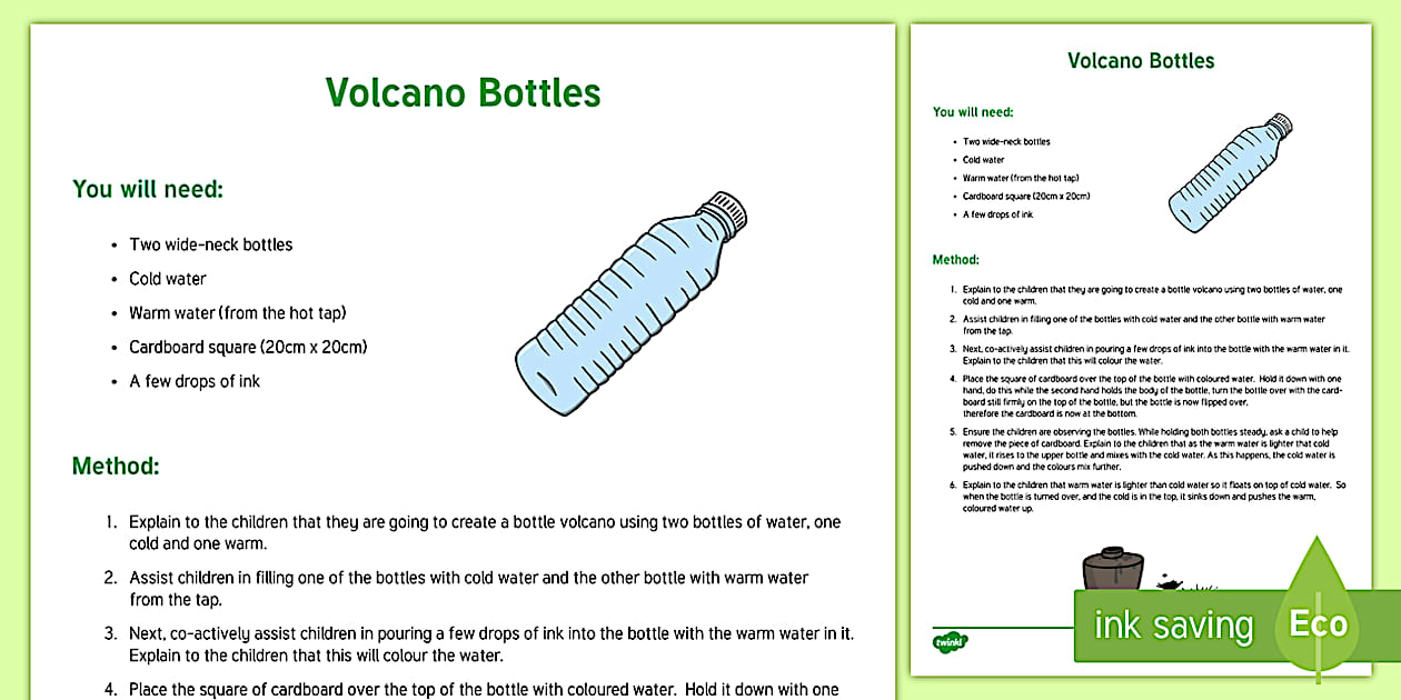Volcano in a Bottle Experiment - Sensory Play | Twinkl