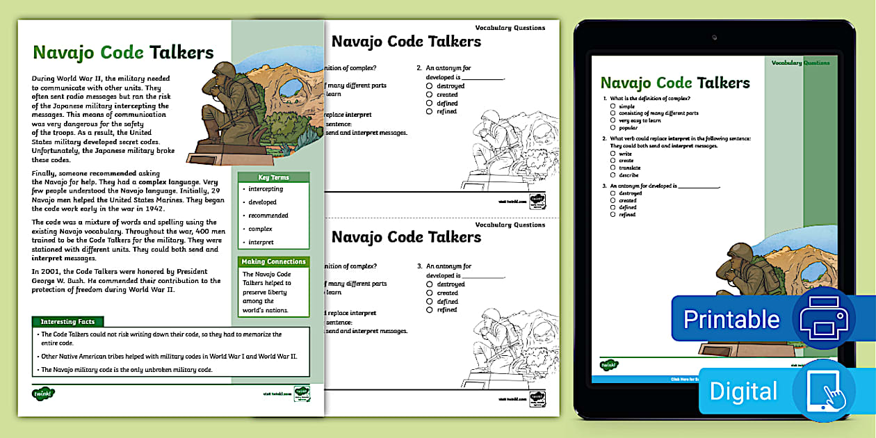 Navajo Code Talkers Facts Sheet | U.S. History | WWII