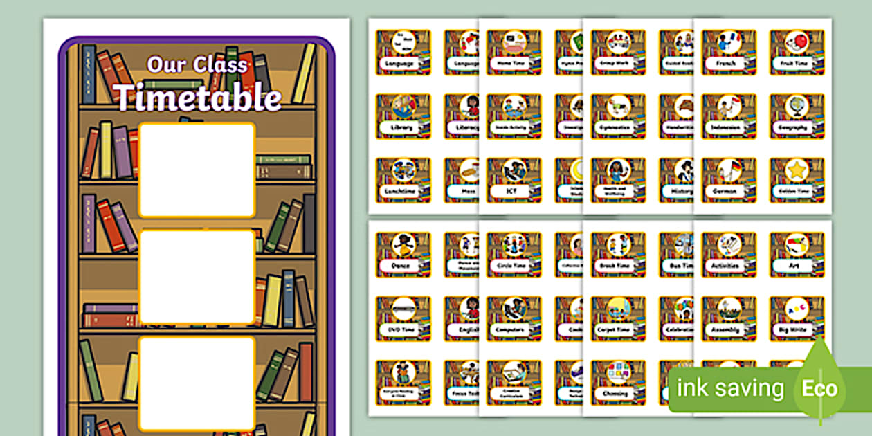 Books Timetable with Cards (Hecho por educadores) - Twinkl