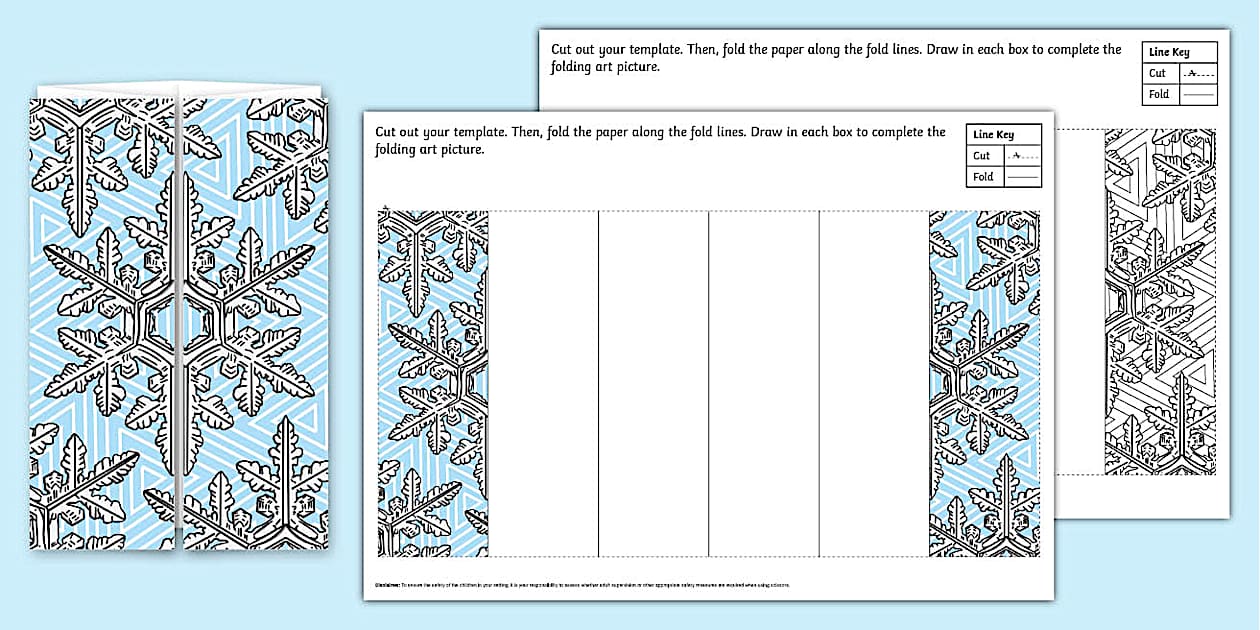 Snowflake Folding Art Template - Twinkl Ireland - Twinkl