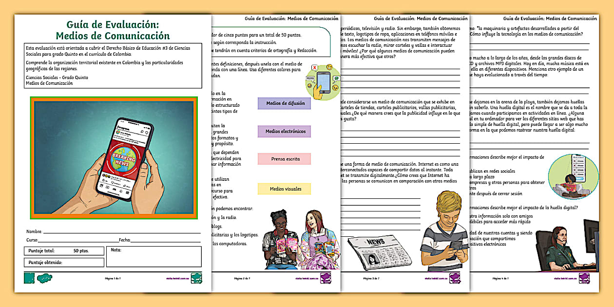 Guía de Evaluación: Medios de Comunicación - Twinkl Colombia