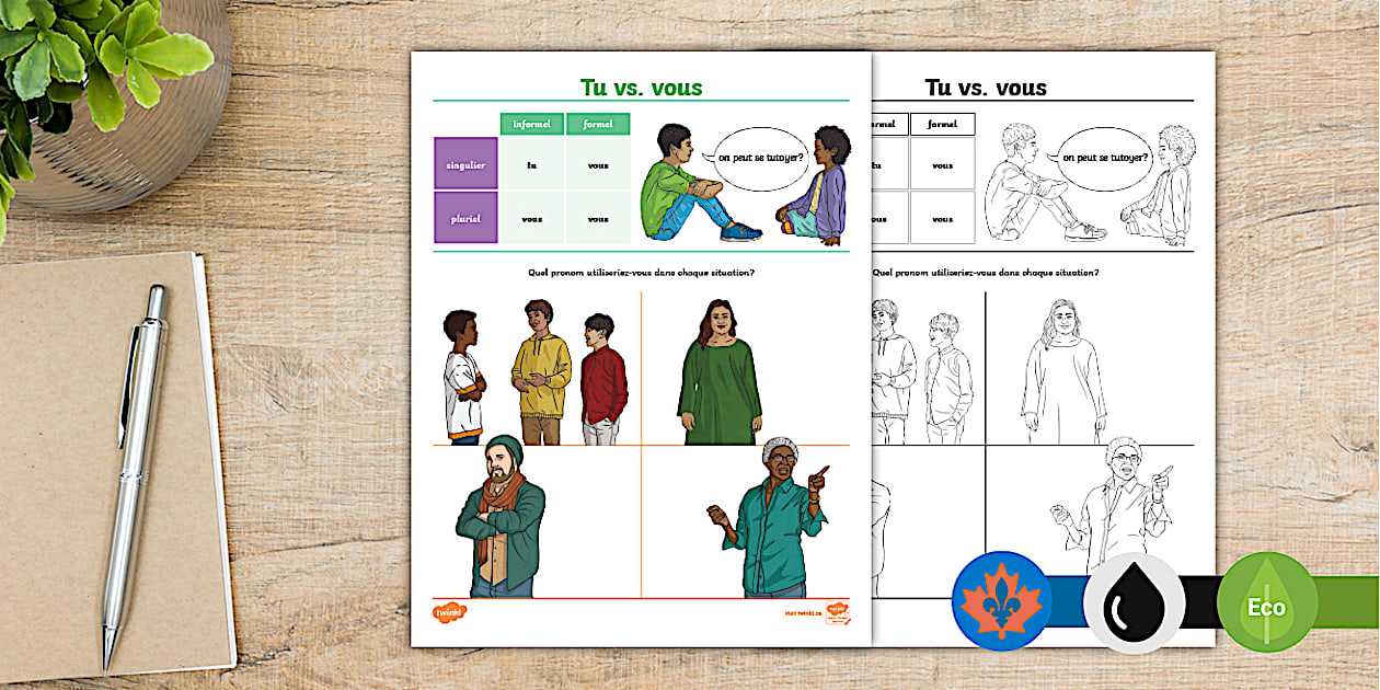 Tu vs. Vous Worksheet French (teacher made) - Twinkl