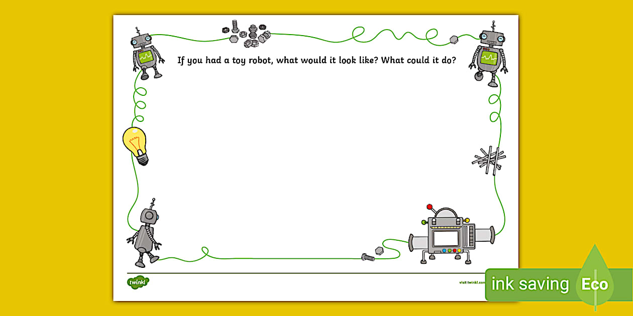 Toy Robot Drawing Prompt Activity (teacher made) - Twinkl