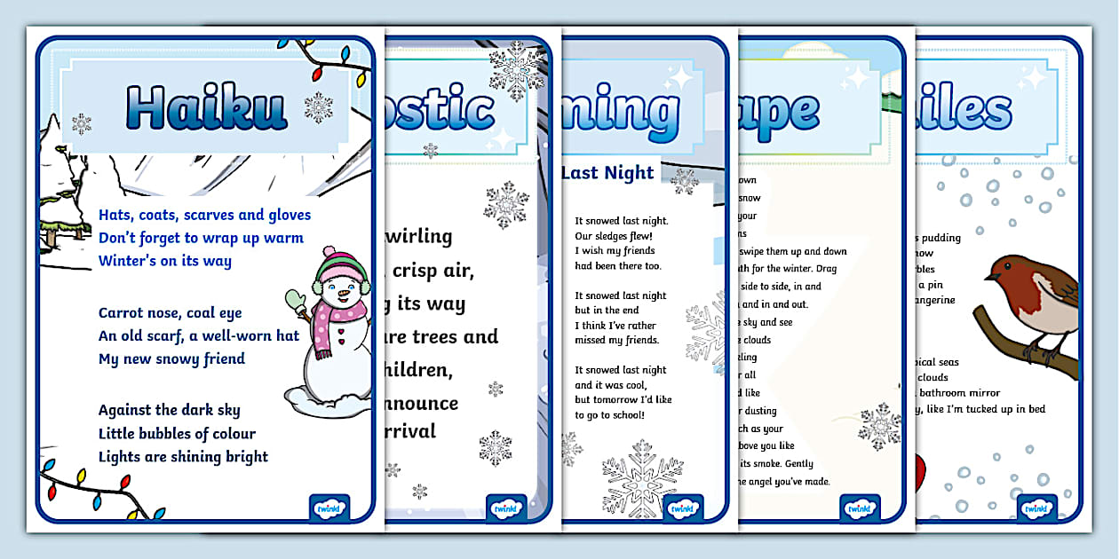 KS1 Winter Poems Examples - Poetry - Twinkl