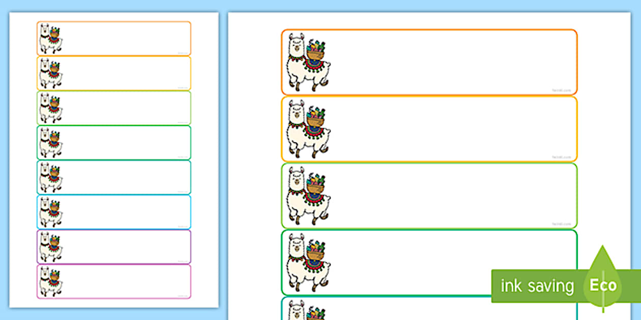 Llama-Themed Peg and Tray Labels (teacher made) - Twinkl