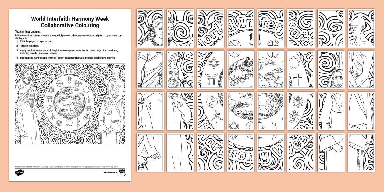 World Interfaith Harmony Week Collaborative Colouring