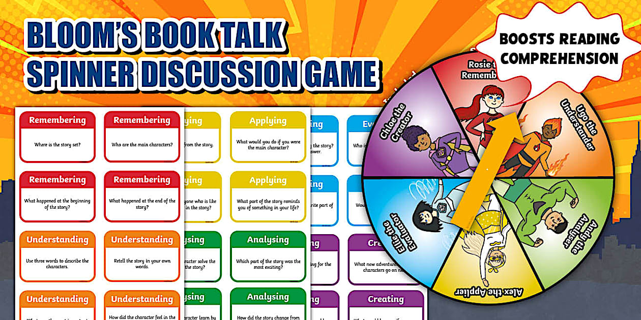 Bloom's Book Talk Spinner Discussion Game