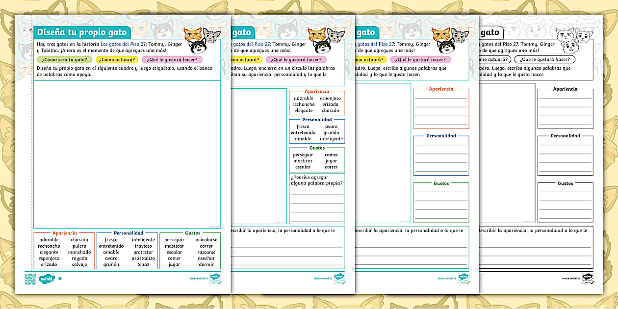 Actividad | Escritura | Crea | Gato | Gatos | Piso 27