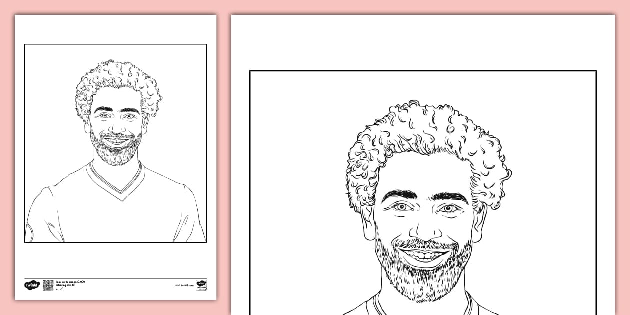 Mo Salah Colouring Sheet (teacher made) - Twinkl