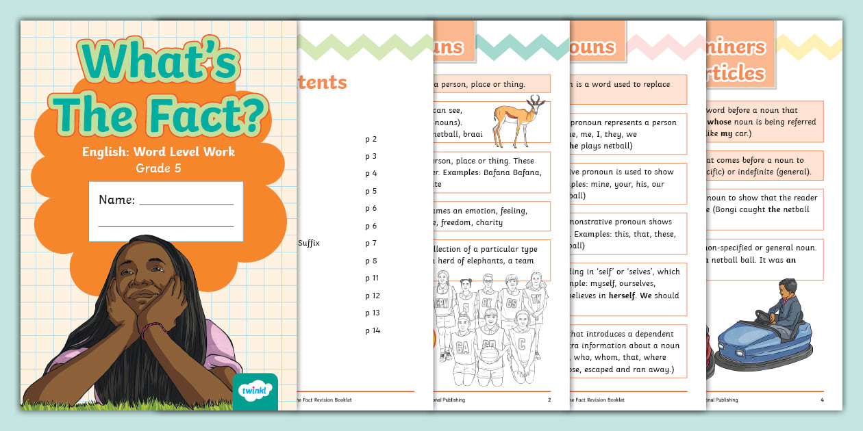 Gr 5 Eng: What's the Fact? Word Level Work Revision Booklet