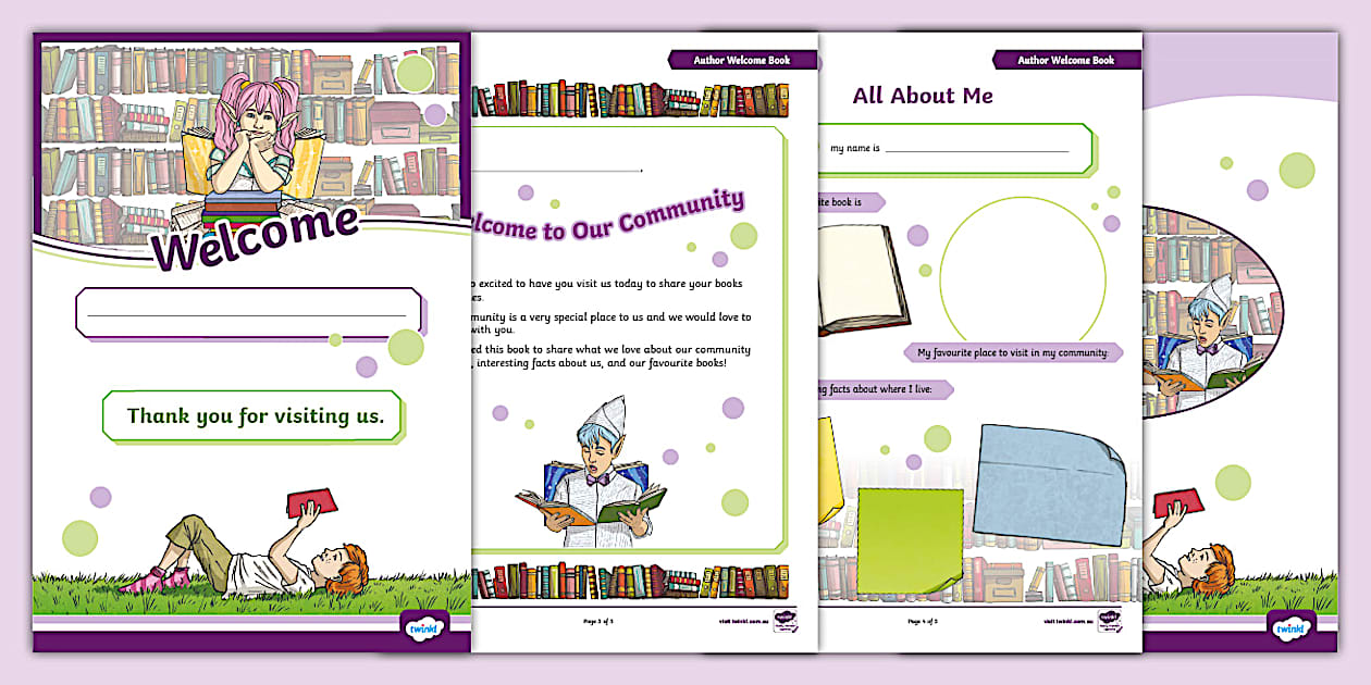 Author Welcome Book (teacher made) - Twinkl