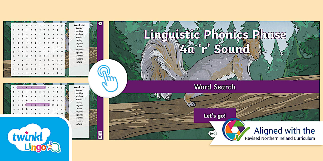 Linguistic Phonics Phase 4a ‘r’ Sound Interactive Word Search