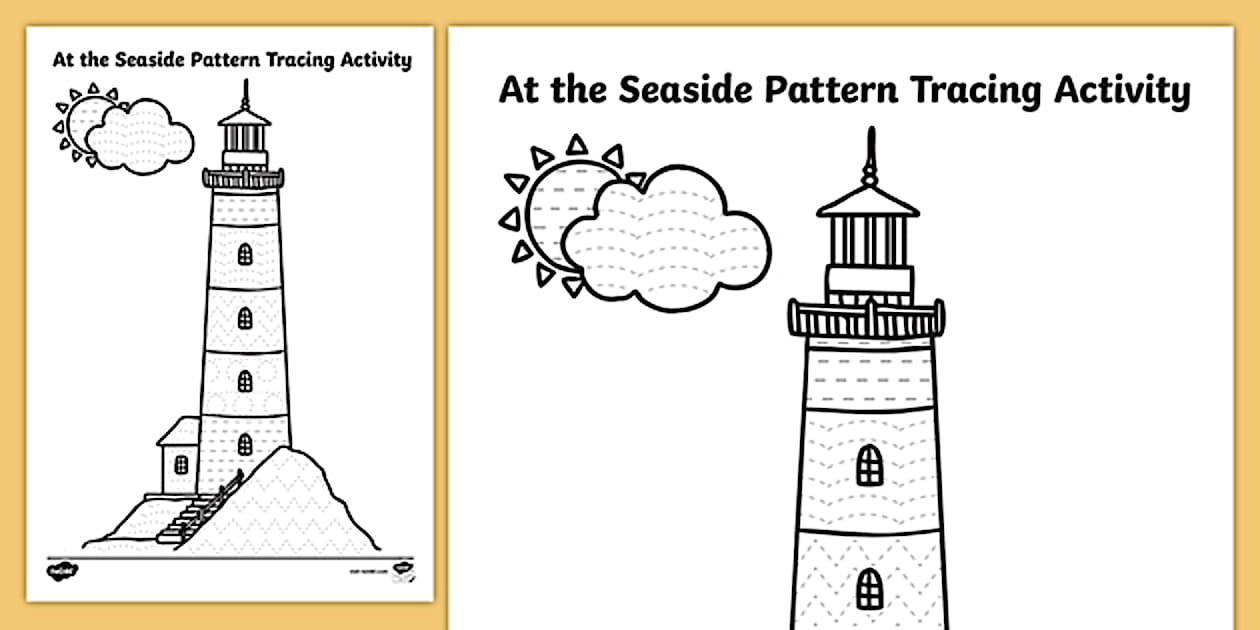 At the Seaside Pattern Tracing Fine Motor Skills Activity