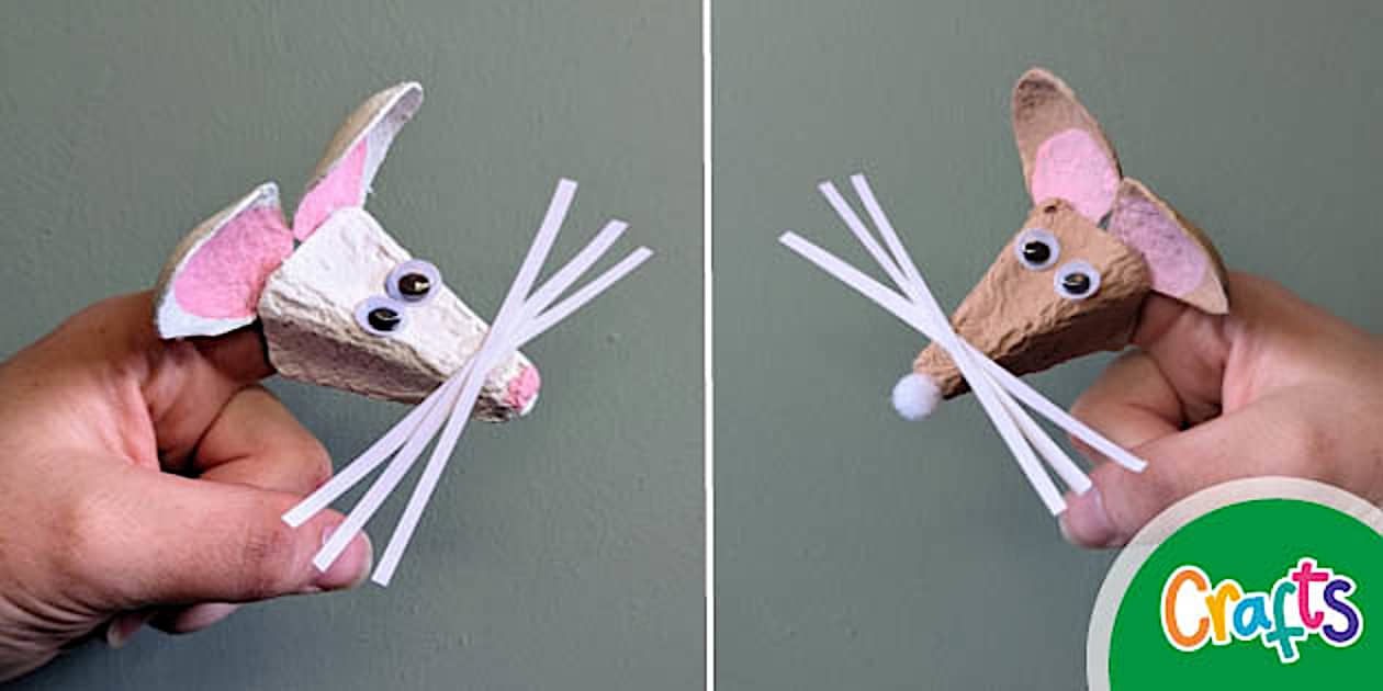 Mouse Finger Puppet Craft (teacher made) - Twinkl
