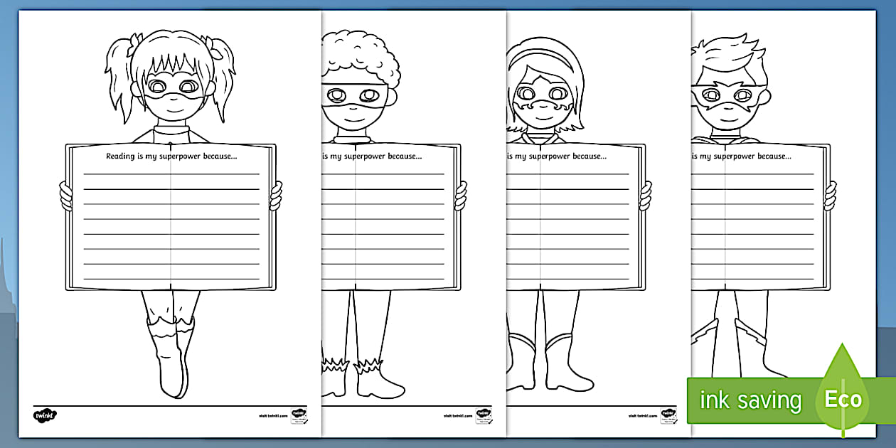 Reading Is My Superpower Writing Template - Twinkl
