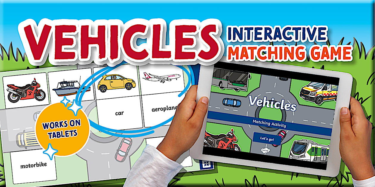* NEW * Vehicles Interactive Matching Game