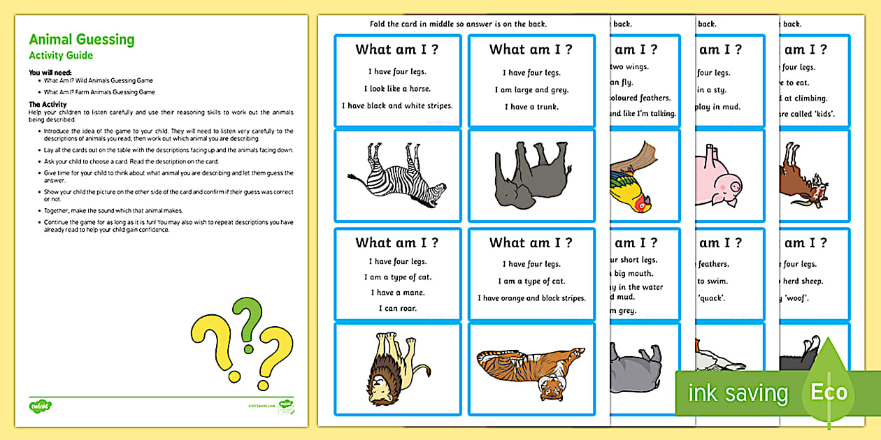 Animal Guessing Game Busy Bag Resource Pack for Parents
