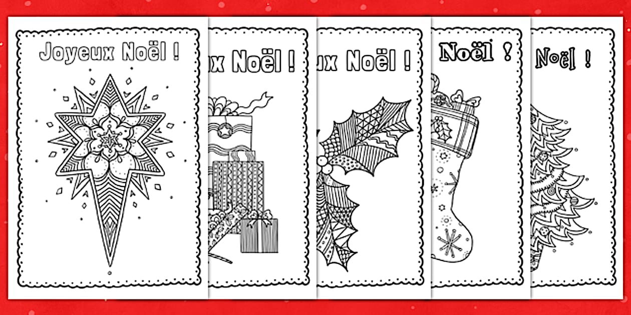 French Christmas Cards | Christmas Cards French | Twinkl